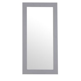 Milo Wall Bedroom Mirror In Grey Wooden Frame | Elegant Furniture UK