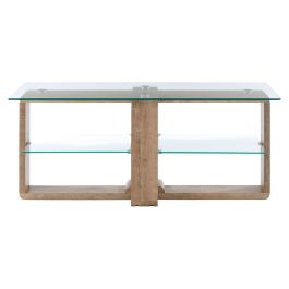 Barton Clear Glass Top TV Stand With Glass Shelf | Elegant Furniture UK