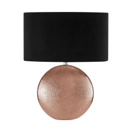 Jasmin Black Fabric Shade Table Lamp With Copper Ceramic Base | Elegant ...
