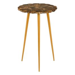 Ripley Round Agate Stone Top Side Table With Gold Metal Legs | Elegant ...