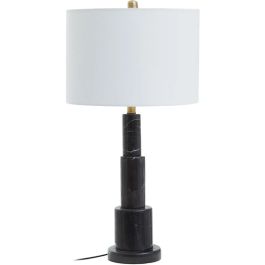 Elara White Shade Table Lamp With Black Marble Base | Elegant Furniture UK