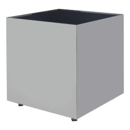 Caliana Square Glass Top Side Table In Black With Chrome Stainless ...