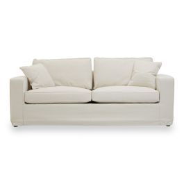 Valensole Fabric 3 Seater Sofa In Cream With Wood Legs | Elegant ...