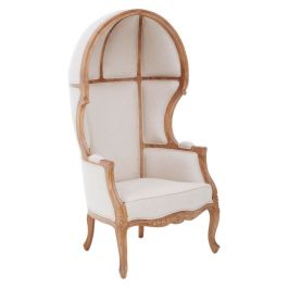 Cabra High Back Canopy Design Dome Chair In Cream | Elegant Furniture UK