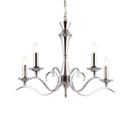 Kora 5 Lights Ceiling Pendant Light In Chrome | Elegant Furniture UK