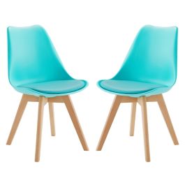 Louvre Aqua Dining Chairs In Pair | Elegant Furniture UK