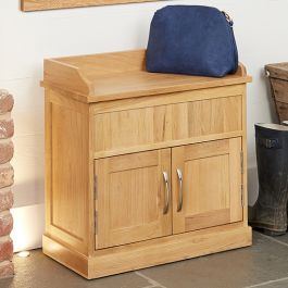 Mobel Wooden Shoe Storage Bench In Oak | Elegant Furniture UK