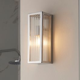 Newham Wall Light In Chrome With Clear Ribbed Glass Diffuser | Elegant ...