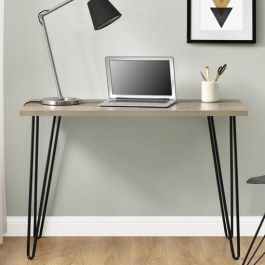 Owen Retro Wooden Computer Desk In Rustic Oak | Elegant Furniture UK